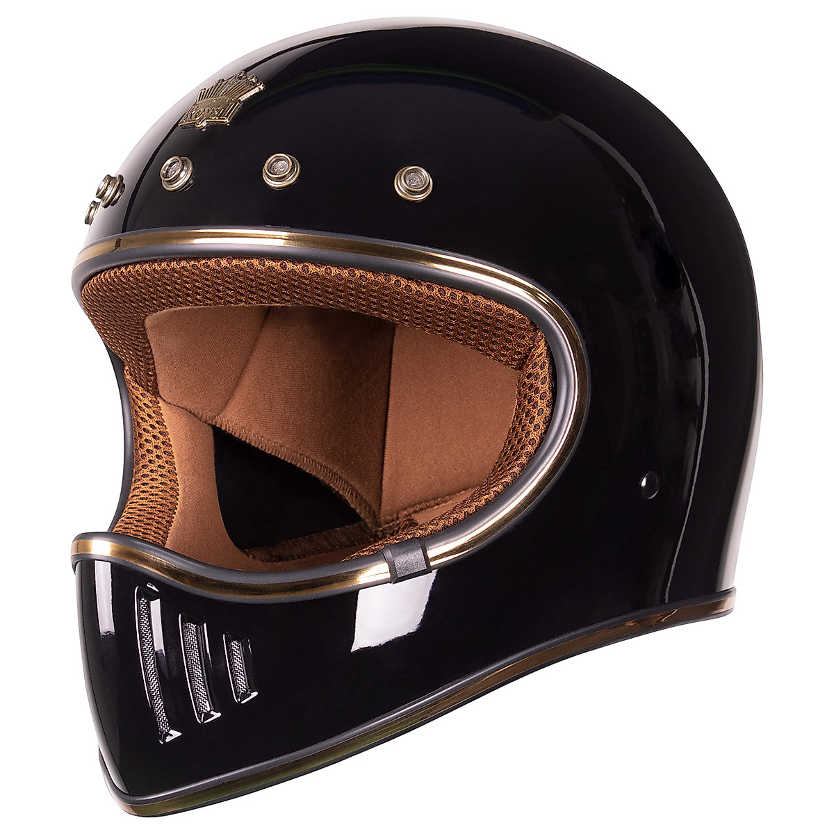 ROYAL M141 Full face Motorcycle Helmet - DOT Approved - Unisex, Classic, Elegant Design (Gloss Black, M)