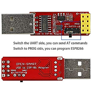 Stemedu USB to ESP8266 ESP-01S ESP-01 Wireless WiFi Transceiver & Programmer CH340G Serial Adapter Module with 4MB Flash, 115200 Baud Rate for IoT Projects