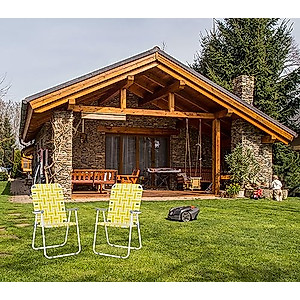 AFFAVON Webbed Patio Lawn Folding Up Beach Chairs 2 Packs Lightweight, Sturdy, Comfortable, Portable, and Stylish Outdoor Chair for Yard, Garden，Camping, Sports and Beach (Yellow)