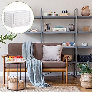 Wenqik Set of 12 Plastic Baskets for Organizing 10.24 x 6.5 x 2.36 Inch Rectangular Trays Plastic Organizer Bins Rectangle for Desk Organization(White)