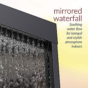 Alpine Corporation MLT102 Mirror Waterfall Fountain with Stones and Light, 72 Inch Tall, Silver