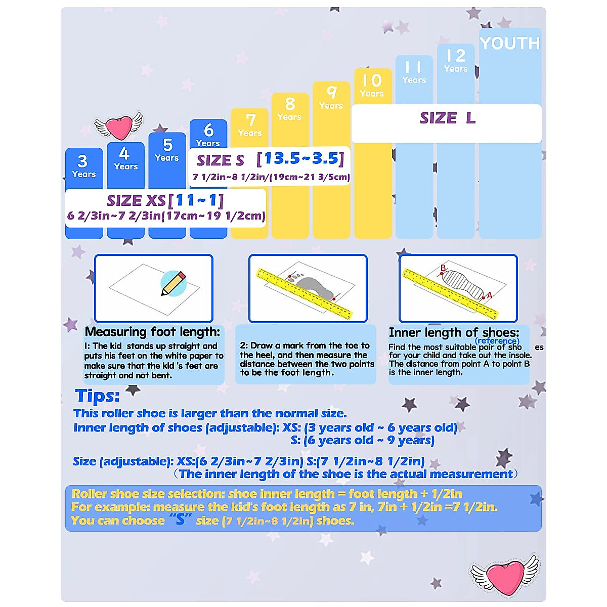 Kids Quad Roller Skate,Roller Skates for Girls Boys,with Adjustable Size&Double Brakes&Luminous Wheels&Protective Gear,3-Point Balance Roller Shoes for Beginners,for Indoor Outdoor