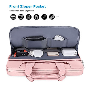 MOSISO 360 Protective Laptop Shoulder Bag Compatible with MacBook Air/Pro, 13-13.3 inch Notebook, Compatible with MacBook Pro 14 inch M3 M2 M1 2023-2021,Matching Color Sleeve with Belt, Pink