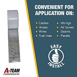 A-Team Performance - Heat Shield Tape with PSA Ultra-Lightweight Self-Adhesive and Reflective Thermal Tape 1.5" x 15'