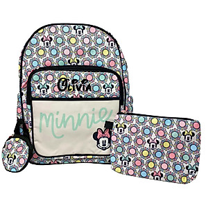 Disney Personalized Diaper Bag Character MICKEY MINNIE and MORE Multi-Pocket Functional Baby Diaper Bag Backpacks (Personalized Minnie Mouse Sunburst)