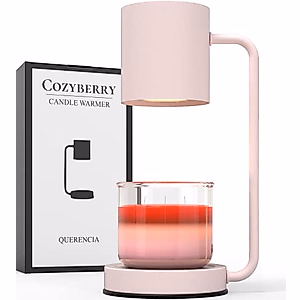 Cozyberry® Querencia Candle Warmer, Compatible with Yankee Candle Large Jar, Metal, Candle Lamp, 110-120V, Dimmable Candle Melter, Candle Warmer Lamp, Small & Large Size Jar Candles (Pink)