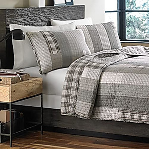 Eddie Bauer Home - Queen Quilt Set, Cotton Reversible Bedding with Matching Shams, Home Decor for All Seasons (Fairview Grey, Queen)
