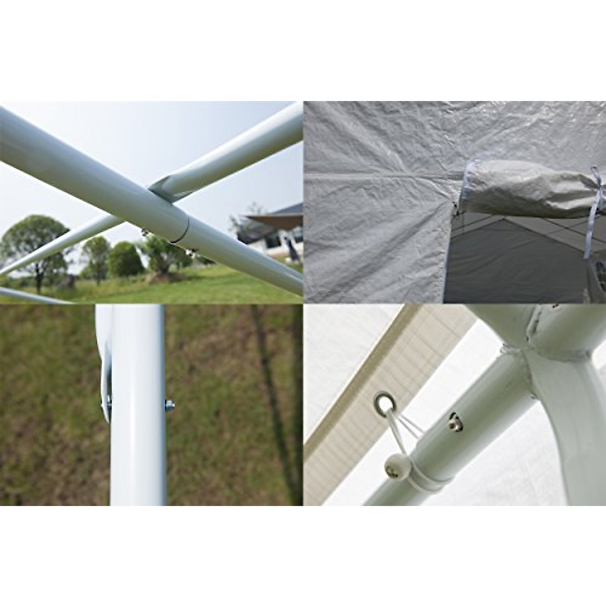 GOJOOASIS 20 x 26 ft Carport Outdoor Metal Commercial Wedding Party Frame Tent w/Sidewalls 4 Rooms