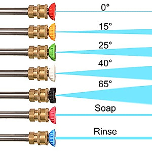 RIDGE WASHER Pressure Washer Nozzle Tips Set with Nozzle Holder, 7 Spray Nozzle Tips, 1/4 Inch Quick Connect, 4000 PSI