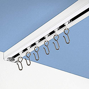 Room/Dividers/Now Curtain Track Roller Hooks - Curtain Rail Ceiling Gliders Set - Plastic Body and Wheels with Steel Hook - Glider Hooks for Curtains by Room Dividers Now (Pack of 20)