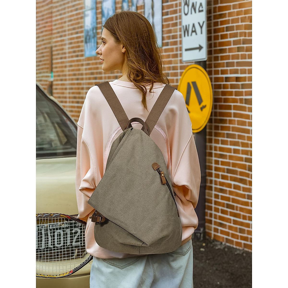 Canvas Vintage Backpack – Large Casual Daypack Outdoor Travel Rucksack Hiking Backpacks for Men Women