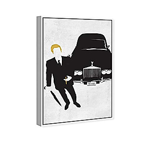 Hatcher and Ethan Transportation Wall Art Framed Canvas Prints 'Thomas Crown' Automobiles Home Décor, 20" x 30", Black, White