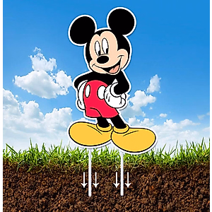 Mickey Birthday Party Supplies, 7PCS Yard Signs with Stakes, Outdoor Lawn Party Decor, Mouse Party Decorations, Yard Signs for Minnie Theme Birthday Party