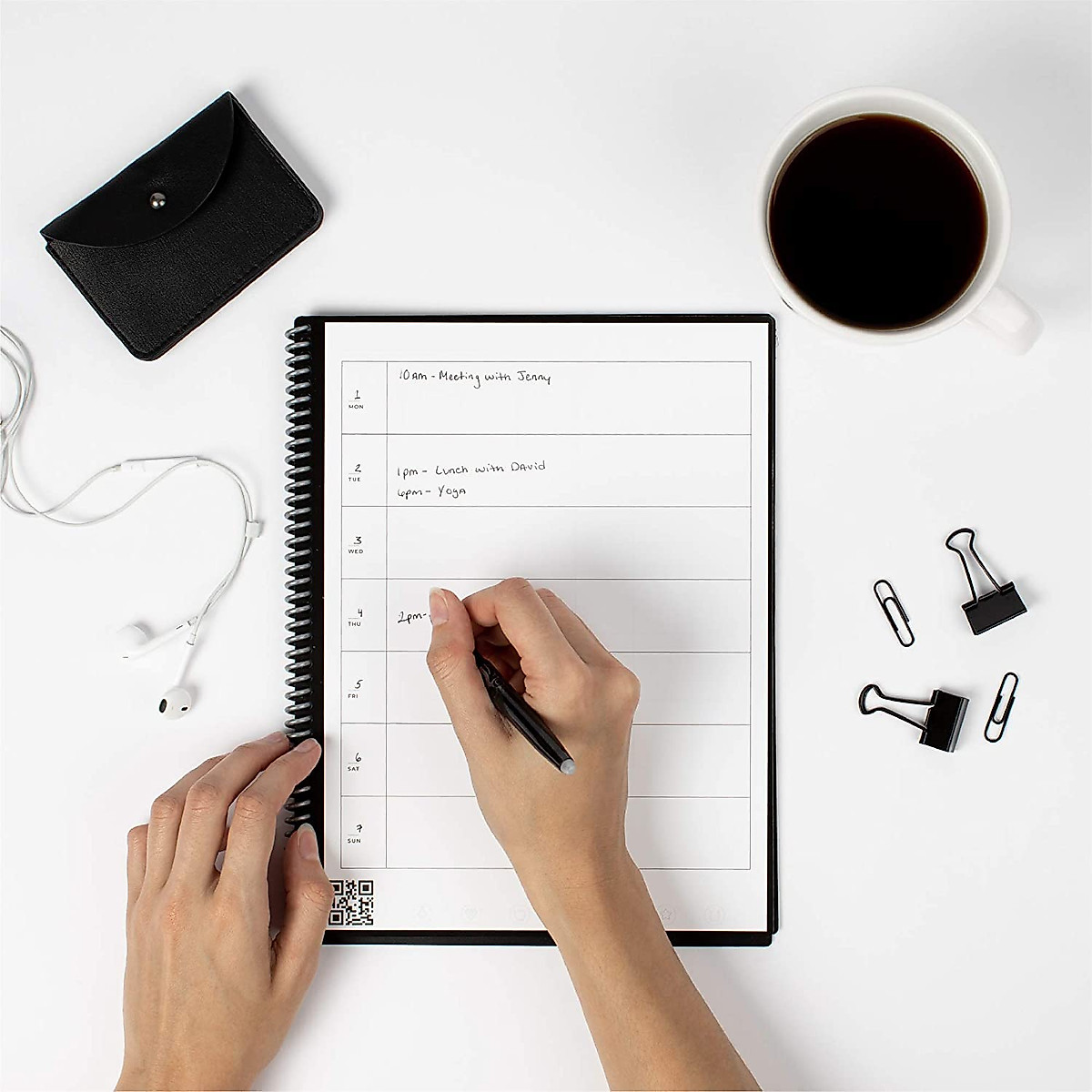 Rocketbook Fusion Smart Reusable Planner,Calendar,And Note Template Pages,Pack Of 2 (Blue & Gray) Reusable Notebooks (8.5" X 11") With 2 Pilot Frixion Pens & 2 Microfiber Cloths Included