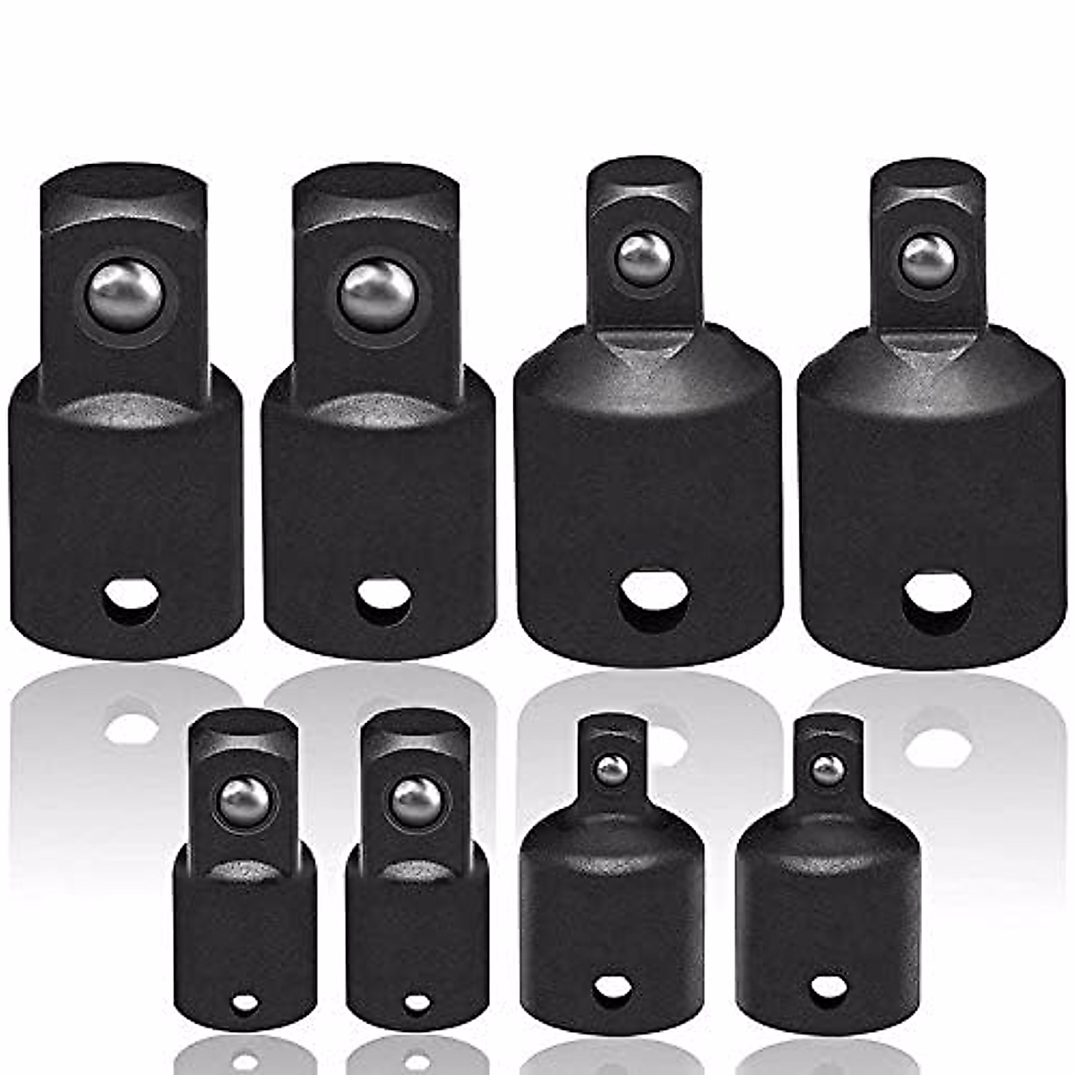 Impact Socket Adapter and Reducer Set, Use with Impact Wrenches and Drills in Auto and Impact Driver Construction Work, 8 Piece - (3/8in. to 1/4) (1/2in. to 3/8) (3/8in. to 1/2) (1/4in. to 3/8)