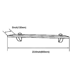 XVL Bathroom Glass Shelf 23.6 Inch Tempered Glass Storage Brushed GS3001AX