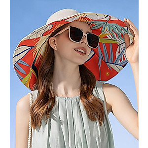 Super Wide Brim Sun Hat for Women Packable Reversible Double-Side-Wear Hats UV Protection Summer Beach Bucket Cap Black