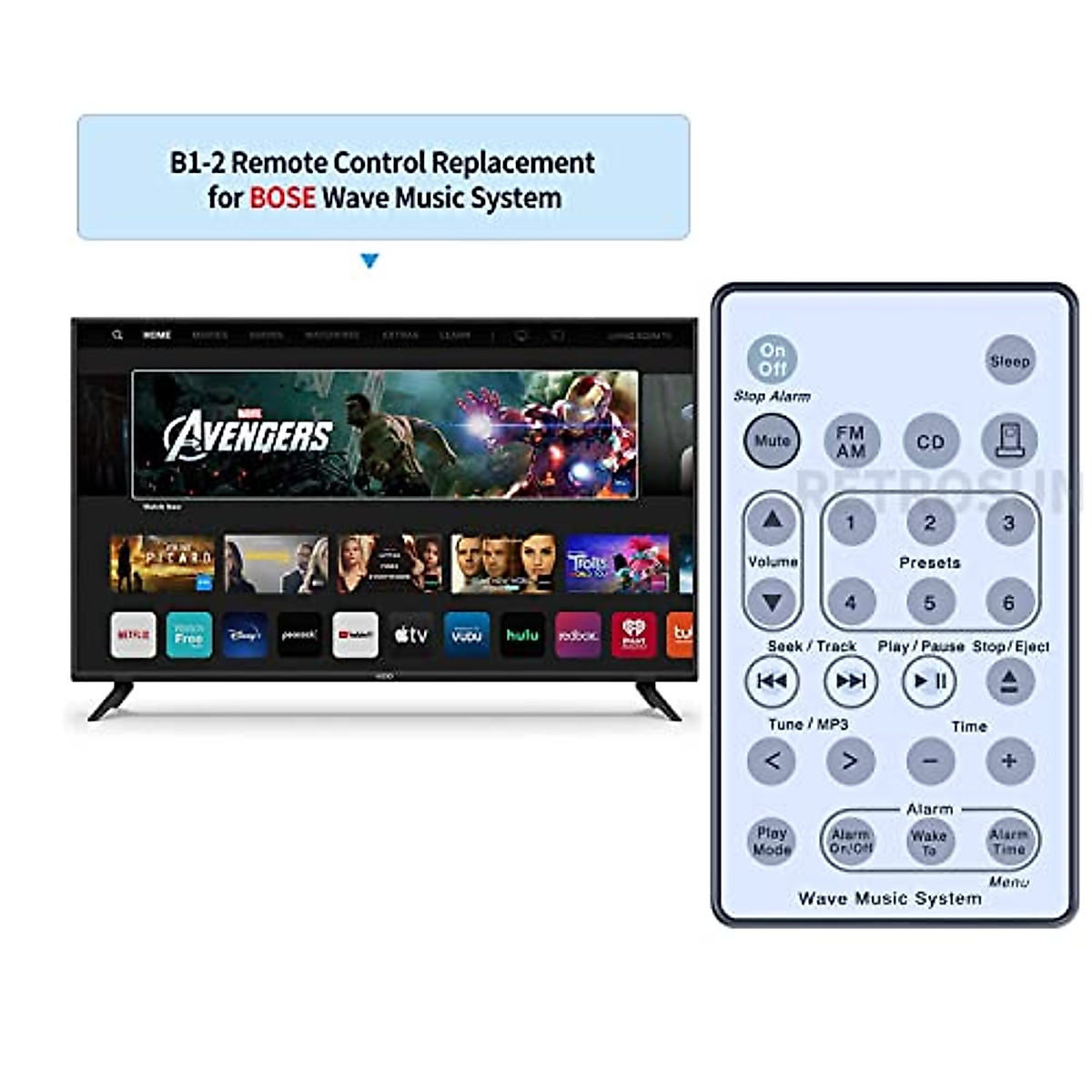 Universal Replacement Remote Control Compatible for Bose Sound Touch Wave Music Radio System I II III IV (White)