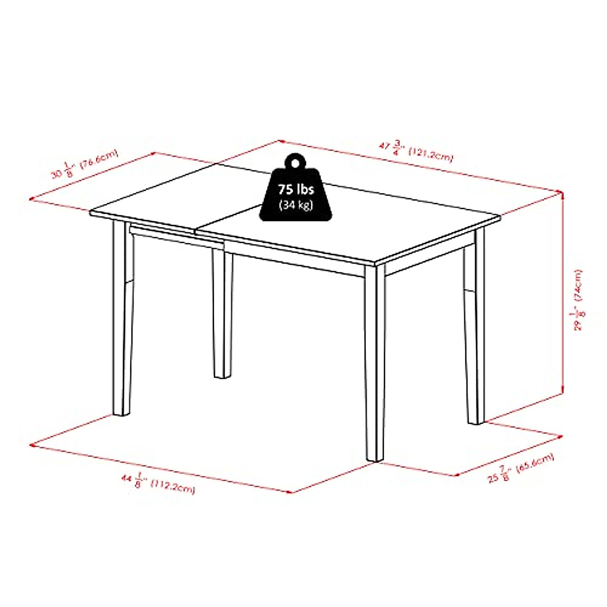 Winsome Perrone Dining, 29 H, Walnut