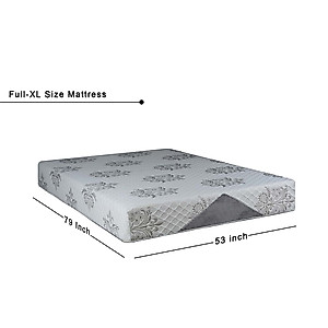 Greaton 10" Plush Memory Foam Mattress with 8-Inch Split Box Spring, Gel Bed Mattresses for Ultimate Comfort, Help Maintain Sleeping Position and Posture, Complete Body Support at Every Side, Full XL