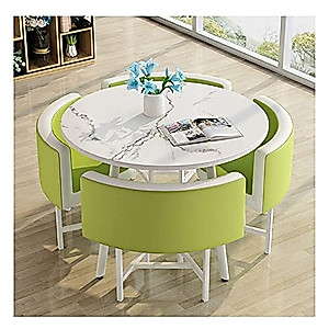 Office Business Hotel Lobby Dining Table Set, Office Table and Chair Set Hotel Reception Lounge Office Table and Chair Set 1 Table and 4 Chairs Leather 80cm Round Table Restaurant Kitchen Bedroom Leis