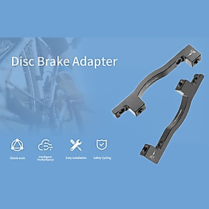 Pilipane Aluminium Alloy Black Disc Brake Mount Caliper Adapter,Disc Brake Mounting Bracket, Bike Disc Brake Bracket with 2PCS Bolts, Suitable for Mountain Bike Road Bike, disc Brake Adapter Bike dis