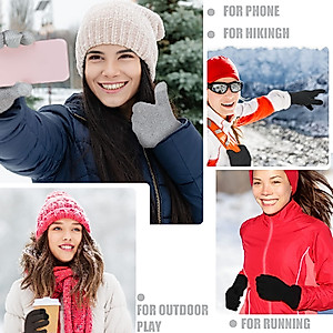 4 Pairs Knit Long Touchscreen Gloves Thermal Gloves Anti-slip Hand Warming Gloves Arm Warmers with Fingers Elastic Men Women Knit Gloves Soft Thermal Texting Gloves