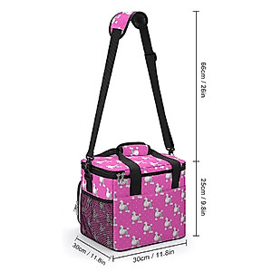 White Standart Poodle Cooler Bag Insulated Large Leakproof Portable Cooler/Thermal Pack Meal Tote for Adult Men Women