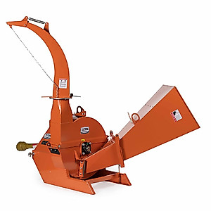 Titan Attachments 3 Point Wood Chipper, PTO Driven for Tractors Up to 70HP, 3 Point Hitch Mounting, Self-Feeding Chute, Adjustable Discharge, Reversible Blades, Shredder Mulcher Operates at 540 RPM