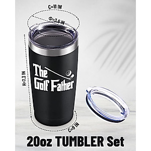 SMITWORLD Golf Gifts for Dad, Golf Gifts for Men, Funny Golf Gifts, Golf Gifts for Men Golfers, Father's Day Gifts, 20oz Tumbler, Black