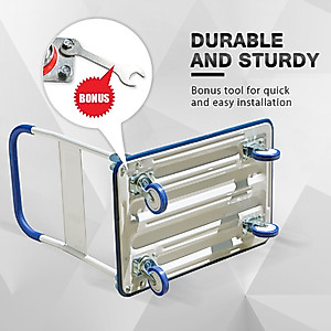 Push Cart Dolly by Wellmax, Moving Platform Hand Truck, Foldable for Easy Storage and 360 Degree Swivel Wheels with 330lb Weight Capacity, Blue Color