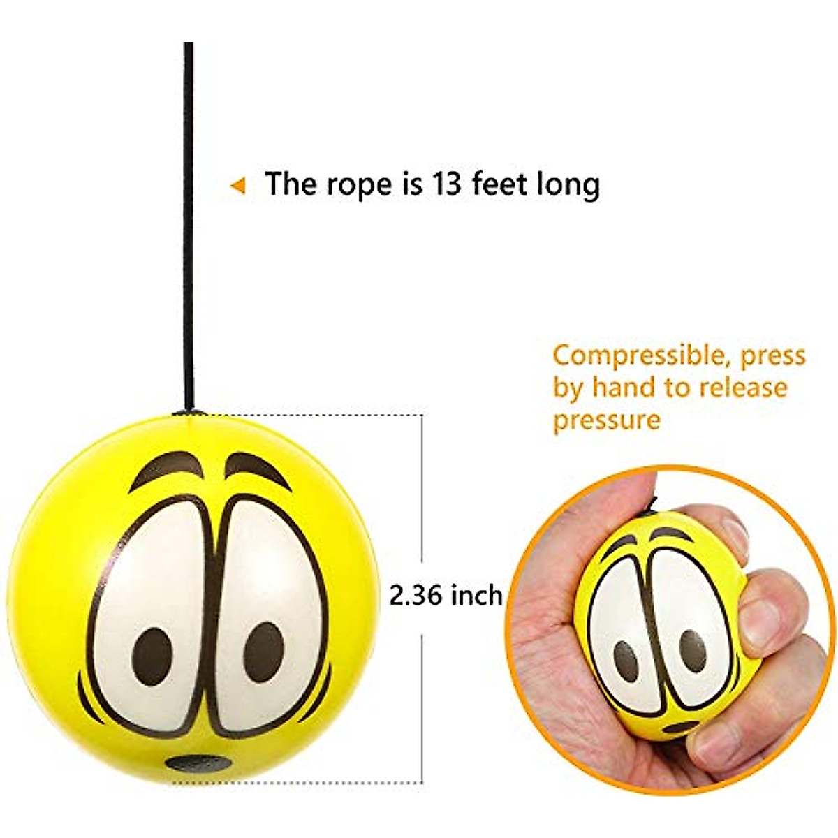 Frienda 2 Sets Double Garage Parking Aids, Includes 2 Pieces Parking Assist Balls Garage Ball Stopper, 2 Pieces Plastic Cord Locks and 2 Pieces Screw Hooks Garage Parking Indicators for Car Parking