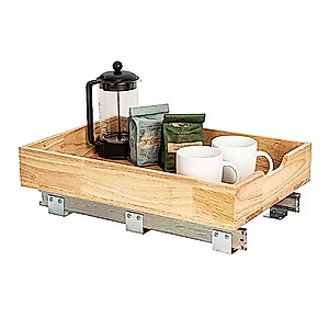 Household Essentials GLIDEZ Wood 1-Tier Sliding Cabinet Organizer: 14.5-inch Wide