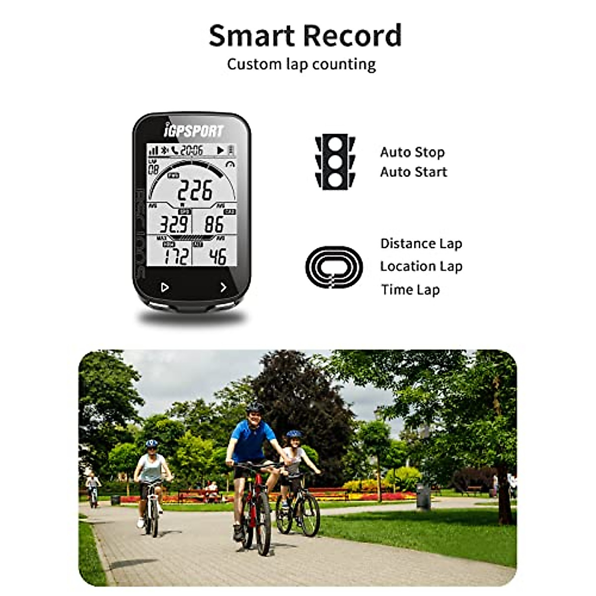 iGPSPORT BSC100S Bicycle/Bike Computer Wireless, 2.6-inch LCD Display GPS Bike Computer (Set)