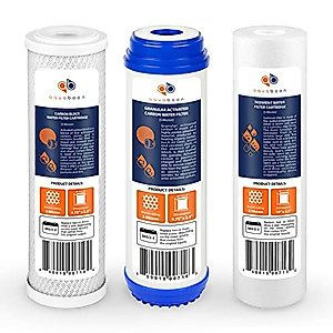 3-PACK of Reverse Osmosis Carbon Block (CTO),Sediment & Granular Activated Carbon (GAC) Water Filters by AQUABOON|Universal 5 Micron 10 inch Cartridges|COMPATIBLE WITH: DWC30001,WFPFC8002,FXWTC,WHEF-W
