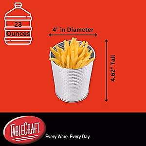 TableCraft GTSS45 Brickhouse Collection Cup, 23 oz., 4" Dia. x 4-1/2"H, Dishwasher Safe, Brick Pattern Texture, Stainless Steel