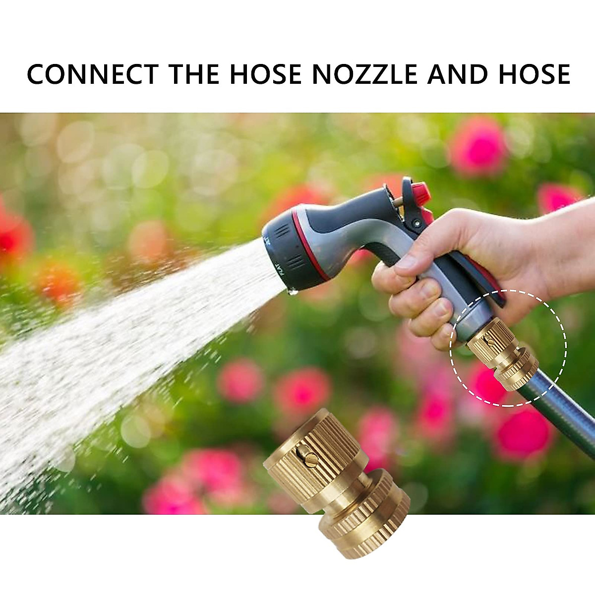 LYFJXX Garden Hose Connector, 1 pc 3/4 Inch 90 Degree Elbow Connector + 1 pc 3/4 Inch Hose Quick Connector