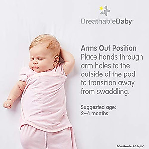 BreathableBaby Adjustable 3-in-1 Soft Premium Cotton Newborn Swaddle Trio Blanket & Wrap, (Infants 0-4 months) – Gray Watercolor Stripe, Arms Up, Arms Down, Arms Out, 61233-A