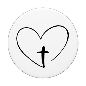Christian Inspirational Pop Socket - Jesus Cross And Heart PopSockets Swappable PopGrip