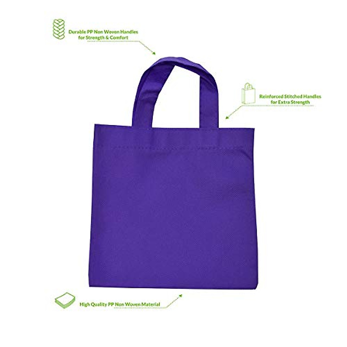 Kids Gift Bags - 12 Pack 6x6 Inch Extra Small Fabric Git Bags with Handles, Multi Color Cloth Fabric Reusable Totes Bulk, Neon Party Favor Bag for Kids Birthdays Parties, Gifts, Goodies, Treats, Candy