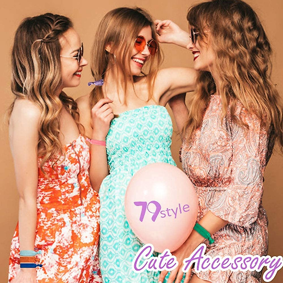 79STYLE 100Pcs No Crease Hair Ties For Women Fabric Hair Ties Cloth Ribbon Hair Scrunchies Knotted Ponytail Holders. Yoga Twist Flat Hair Bands Bulk Elastic Hair Ties Bracelet Grils (Mutil-20Colors)