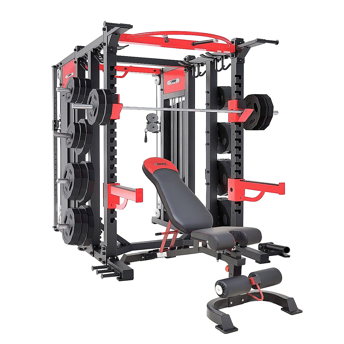 MiM USA Commercial All-in-One Gym Machine 440 Lb Weight Stack Bench and Attachment