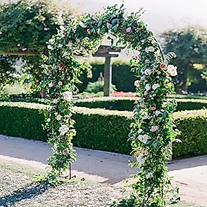 7.8 Ft Metal Garden Arbor Wedding Arch, 2 Sizes Free Combination for Various Climbing Plants, Rose Vines, Bridal Party Decoration (White)