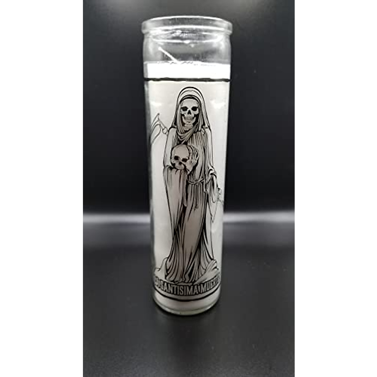 Holy Death (Santa Muerte) 7 Day White Candle -veladoras para la Santa Muerte , Santa Muerte Veladora-Santisima Muerte-7 Day Candle- devotional Candle- White Candle