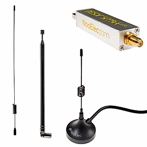 Nooelec NESDR Smart XTR HF Bundle: 300Hz-2.3GHz Software Defined Radio Set for LF/HF/UHF/VHF. Includes NESDR Smart XTR RTL-SDR, Ham It Up Plus v2 Upconverter, 3 Antennas, Balun, Adapters