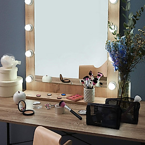 Frienda 10 Pieces Mesh Makeup Bag Portable Mesh Cosmetic Bag Black Zipper Pouch Breathable Travel Toiletry Bag for Home Offices Travel Accessories Organizer