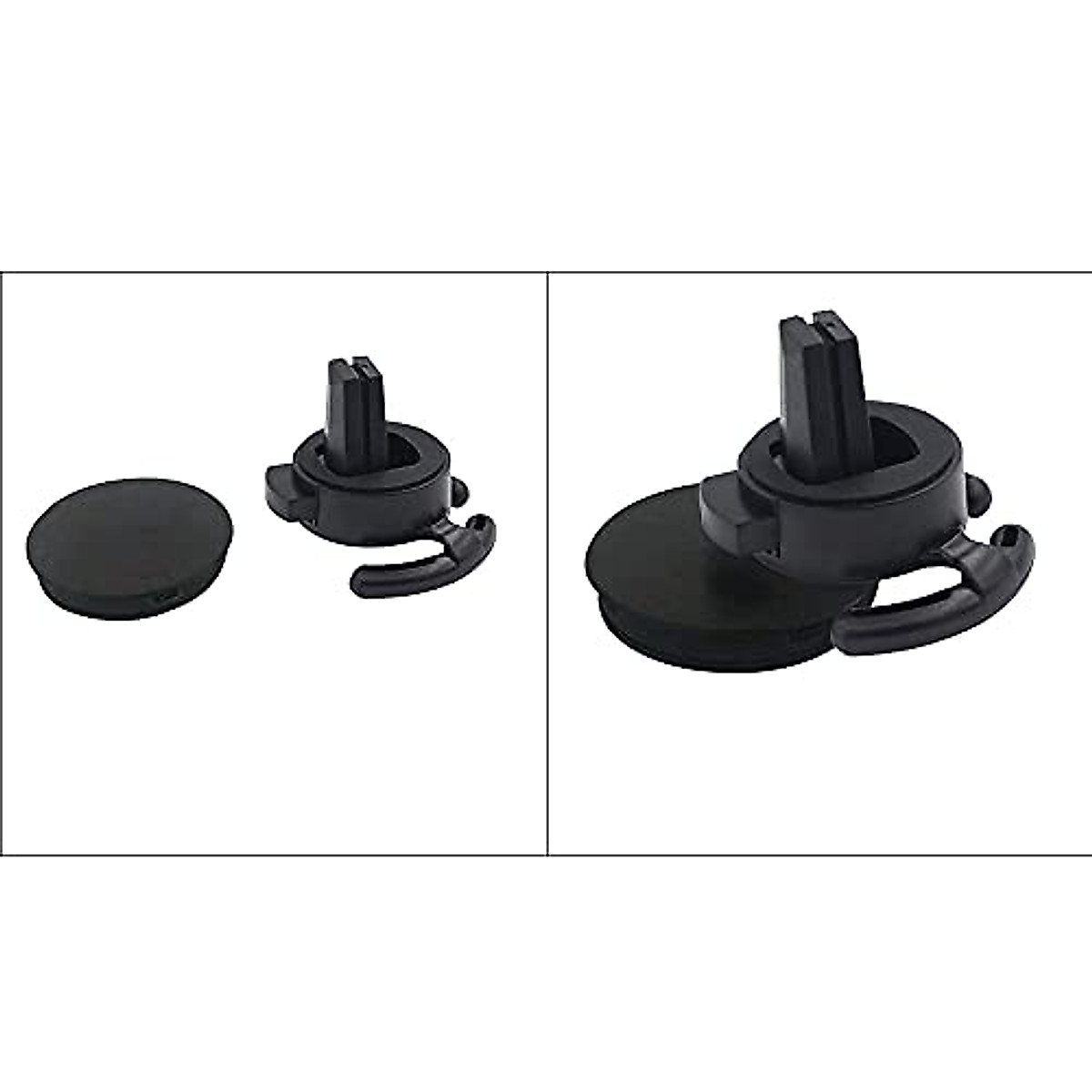 HOMEFOX Holder Car Mount Compatible for Popsocket Collapsible Grips- 2 Pack Mount for Car Vent, Socket Car Holder for iPhone with Secure Vent Clip for Horizontal Air Vent ONLY, Black