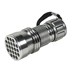 HQRP Professional 21 LED Flashlight Blacklight for Detect Uranium Glass, Depression Glass, Vaseline Glass