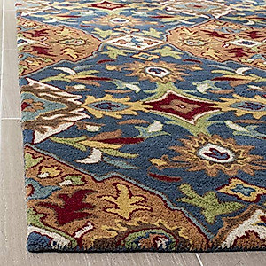 SAFAVIEH Heritage Collection Runner Rug - 2'3" x 12', Camel & Blue, Handmade Traditional Oriental Wool, Ideal for High Traffic Areas in Living Room, Bedroom (HG653A)