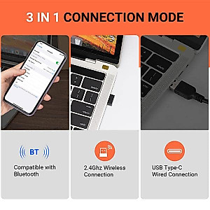 Tera Pro (Extreme Performance) Industrial Wireless Barcode Scanner 2D QR 1D Bar Code Reader 2.4G Wireless 2500mAh Compatible with Bluetooth Drop Resistant for Windows Mac Android iOS Model 8100 Orange